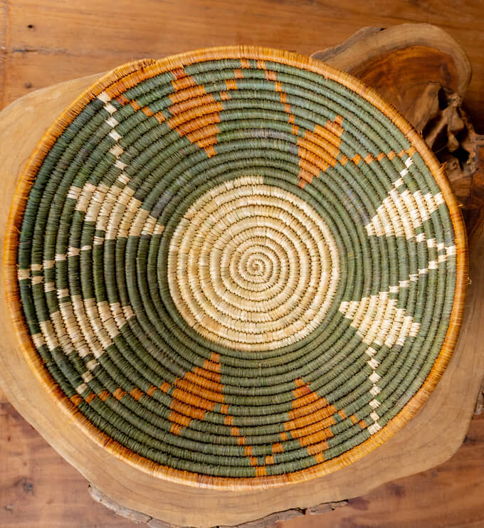 Colorful Raffia/Millet fiber Basket Bowl - Afrotide Crafts