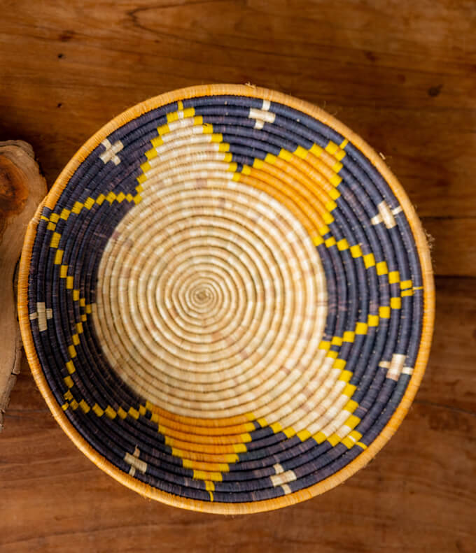 Colorful Raffia/Millet fiber Basket Bowl - Afrotide Crafts