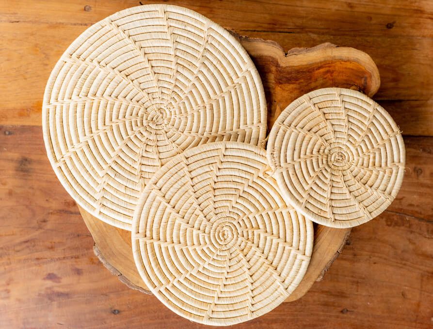 Set of 3 Raffia Hot Mat - Afrotide Crafts